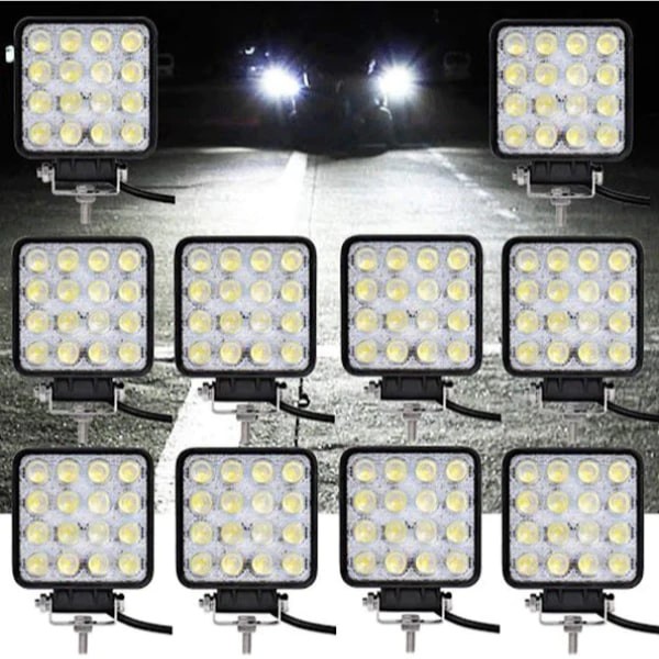 Set 8 proiectoare 16 LED 48W auto OFF-ROAD, IP 67