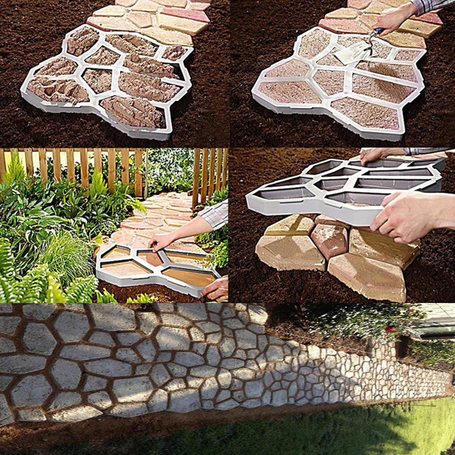 Matrita gradina cu contur pentru turnat pavaj din beton 35 x 35 cm