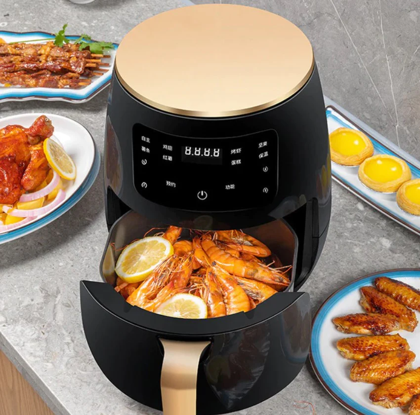 Friteuza cu aer cald AirFryer 2400W, capacitate 6L si afisaj digital ...